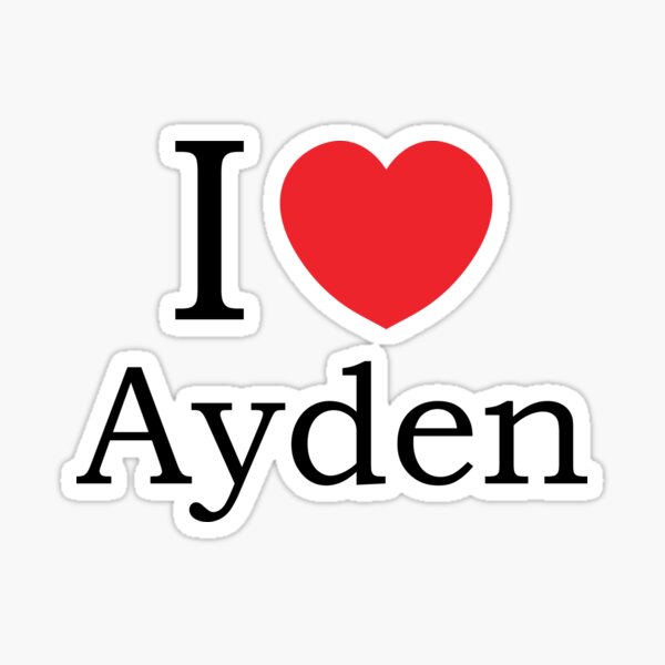 "I Love Ayden - With Simple Love Heart" Sticker for Sale by ...