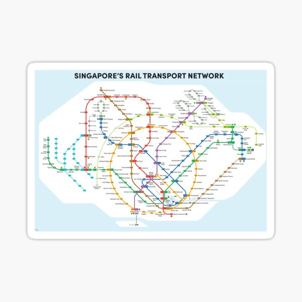 "Singapore MRT Map" Sticker for Sale by ArtShare | Redbubble