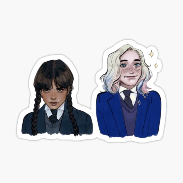 "enid sinclair and wednesday addams (wenclair)" Sticker for Sale by ...