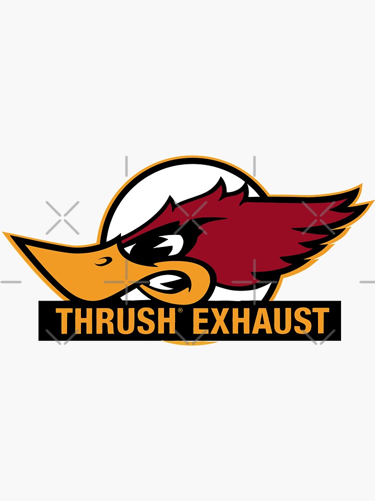 "THRUSH EXHAUST" Sticker for Sale by Pinup-phoenix | Redbubble