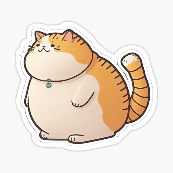 Cartoon Fat Cat Cute Fat Cat Character With Different Poses. Stock