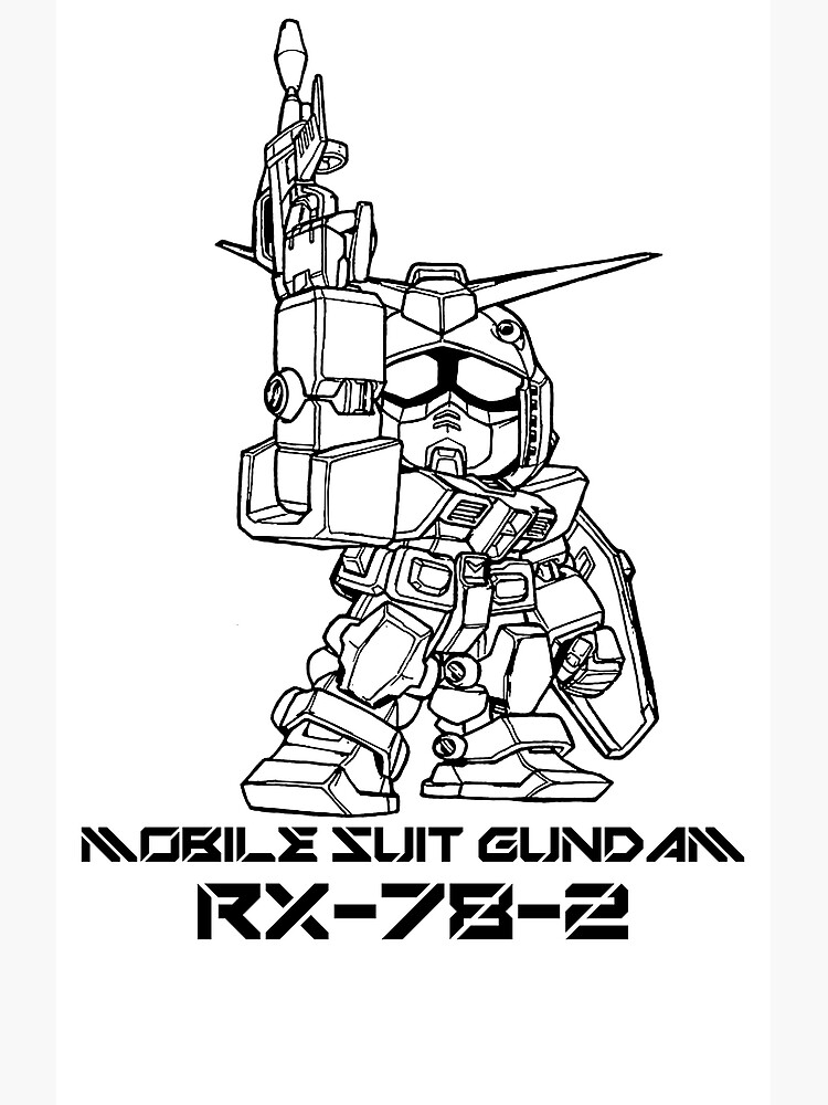 "Gundam RX-78-2 Chibi Lineart" Poster for Sale by madcat-mechshop ...