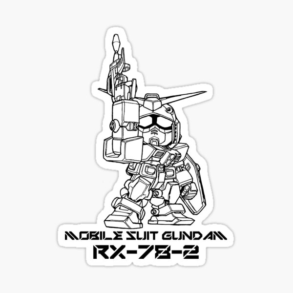 "Gundam RX-78-2 Chibi Lineart" Sticker for Sale by madcat-mechshop ...