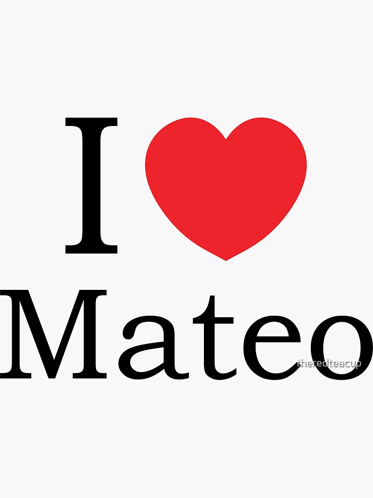 Pegatina for Sale con la obra «Amo a Mateo - Con corazón simple de amor ...