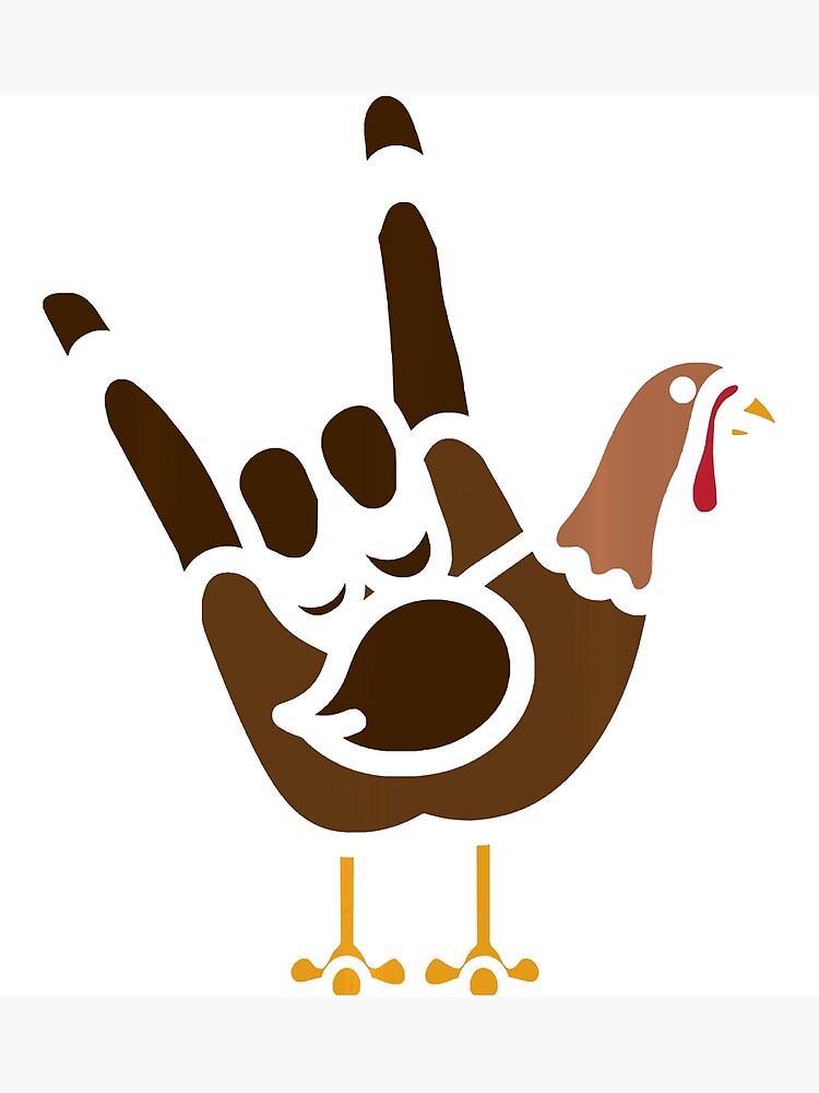 ASL American Sign Language Thankful Turkey Premium Matte Vertical ...