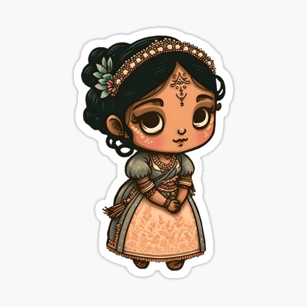 "Cute Indian Girl" Sticker for Sale by Kampendesigns | Redbubble