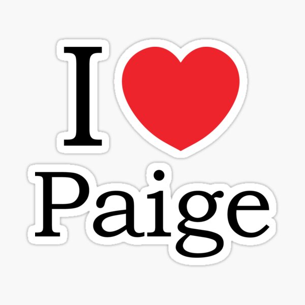 "I Love Paige - With Simple Love Heart" Sticker for Sale by ...