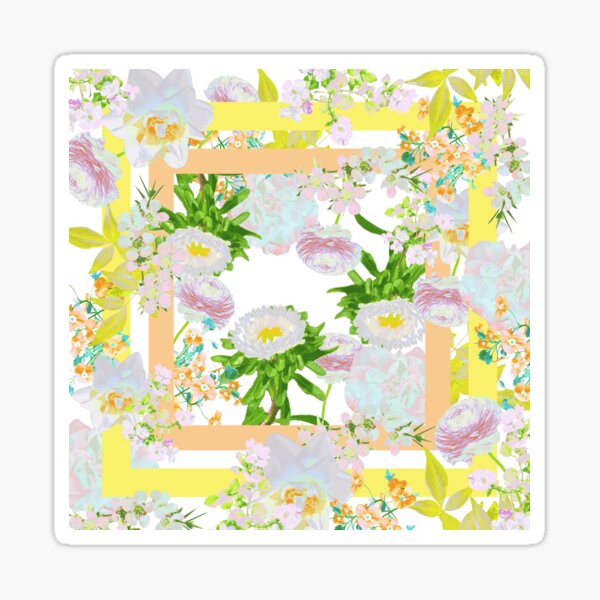 "Floral Frame Collage" Sticker for Sale by Zala Farah | Redbubble