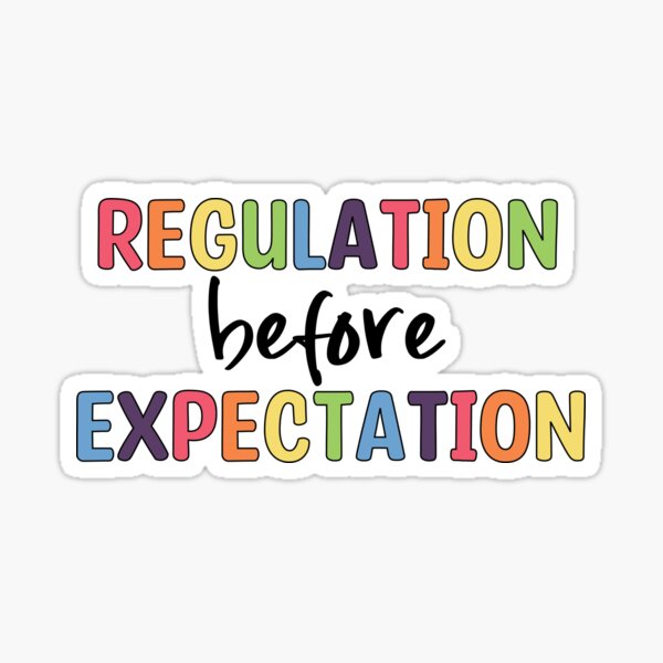 "regulation before expectation" Sticker for Sale by retro10 | Redbubble