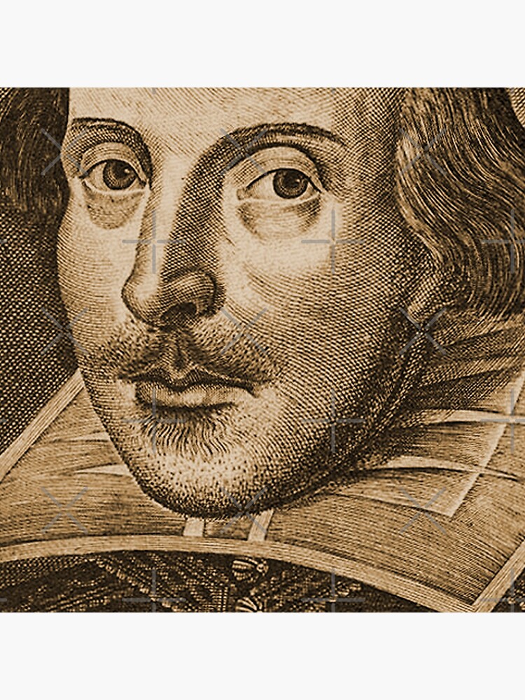 "Shakespeare Droeshout Engraving Portrait" Throw Pillow for Sale by ...