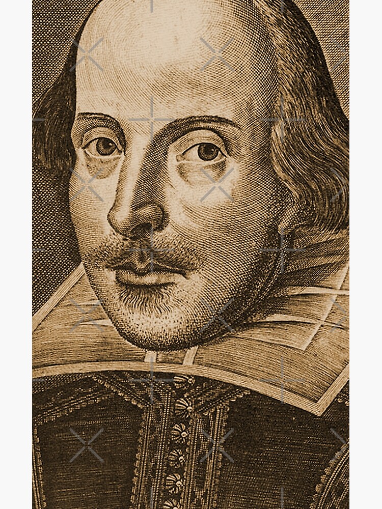 "Shakespeare Droeshout Engraving Portrait" Metal Print for Sale by ...