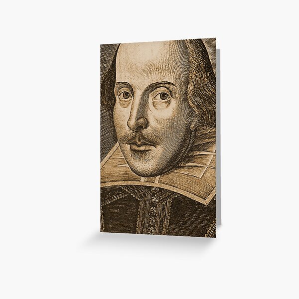 "Shakespeare Droeshout Engraving Portrait" Greeting Card for Sale by ...