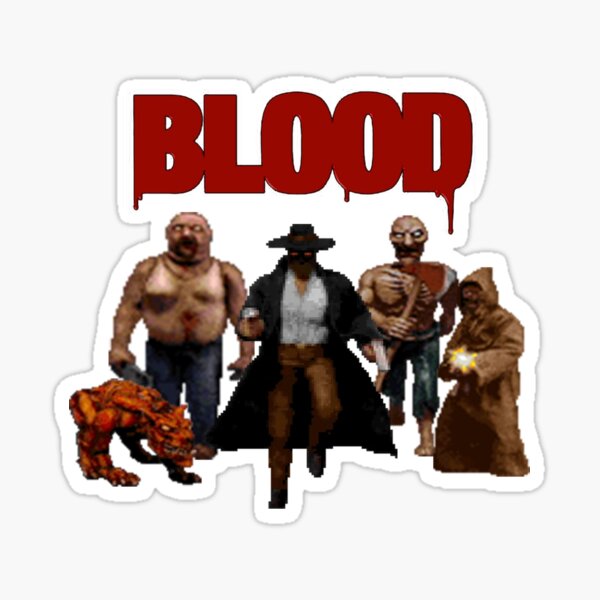 " Monolith Blood PC Game - Caleb & Monsters Logo" Sticker for Sale by ...
