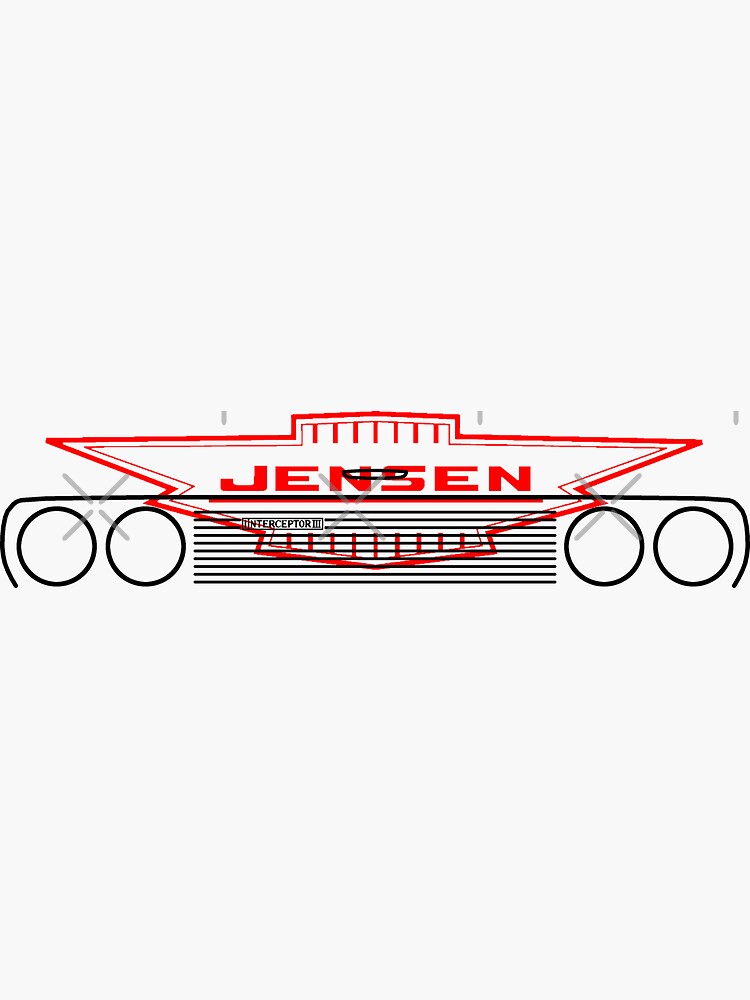 "Jensen Interceptor classic car outline grille and emblem" Sticker for ...