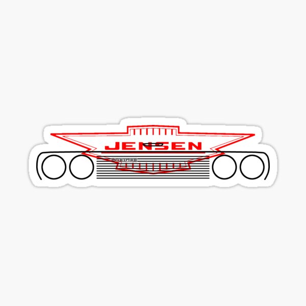 "Jensen Interceptor classic car outline grille and emblem" Sticker for ...