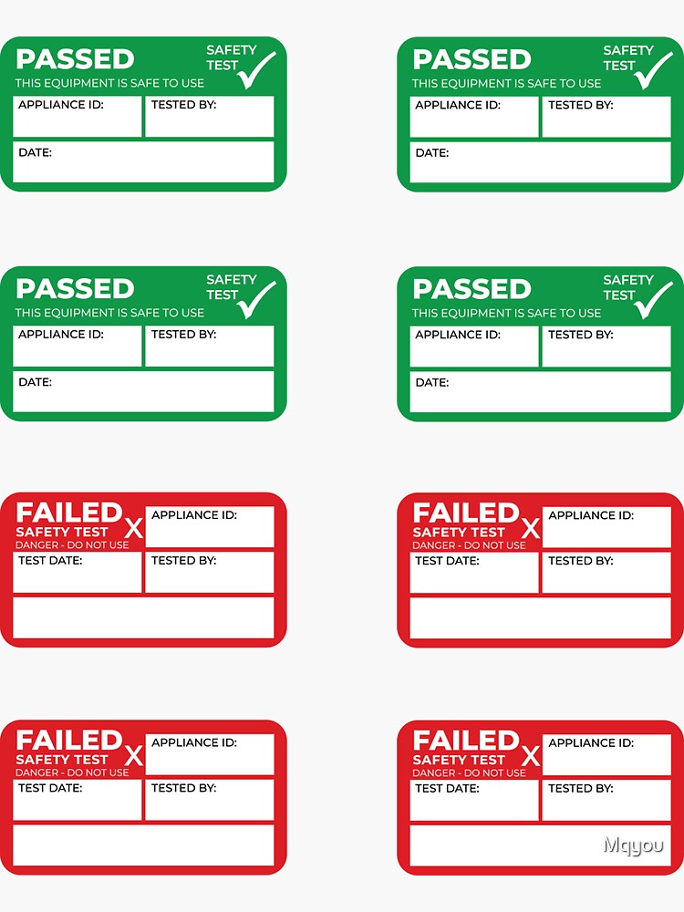 "tested inspected equipment tag, passed test" Sticker for Sale by Mqyou ...