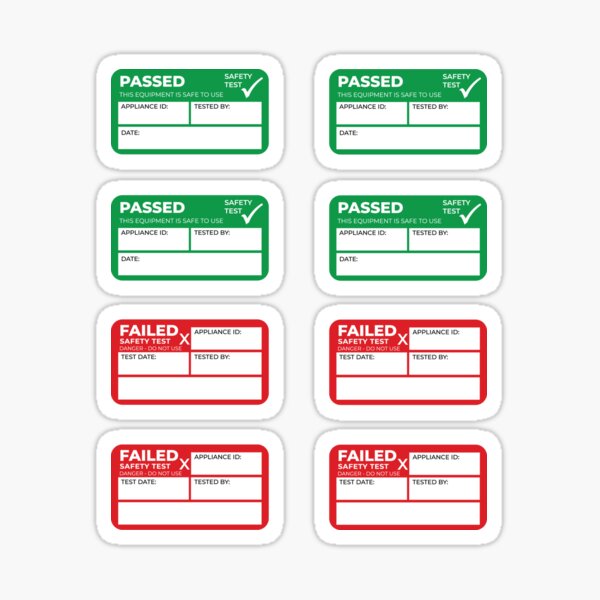 "tested inspected equipment tag, passed test" Sticker for Sale by Mqyou ...