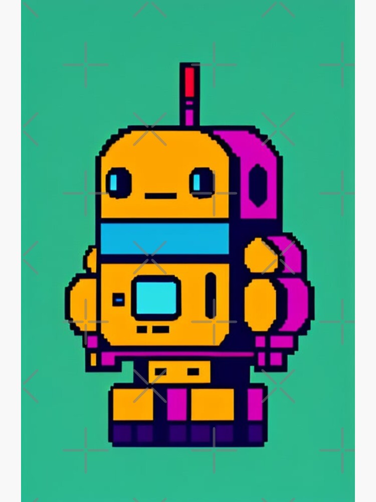 "Pixel robot NFT art " Sticker for Sale by CyberArtsy | Redbubble