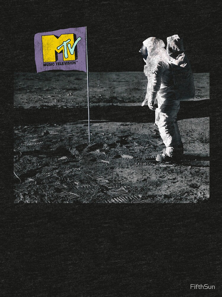 "MTV Man On The Moon Flag Logo" Tri-blend T-Shirt for Sale by FifthSun ...