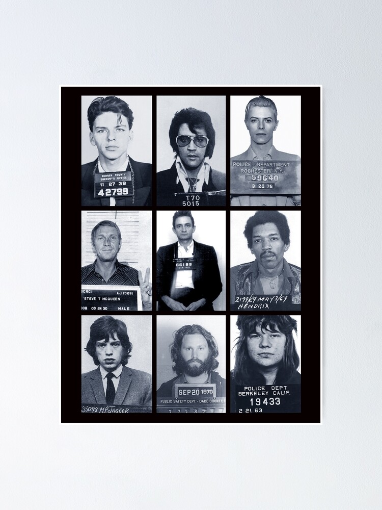 "Celebrity Mugshots Photography (Black Border) - Rock Stars And Actors ...