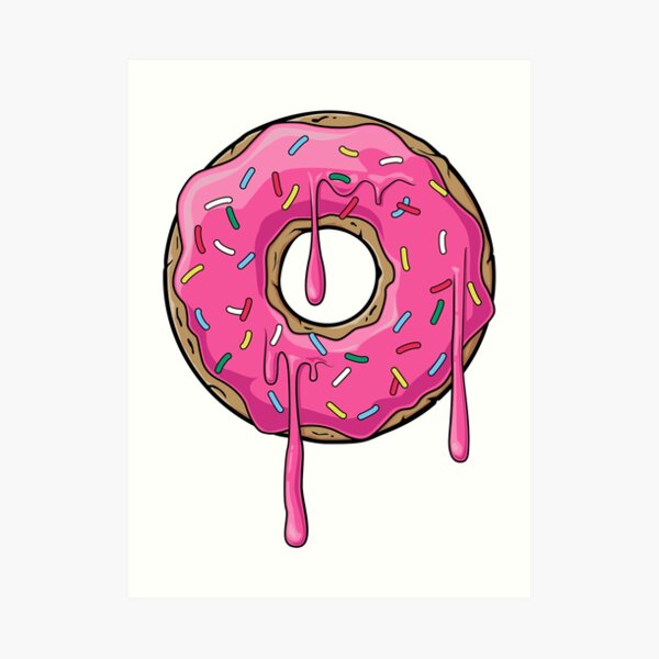 "Cartoon Donut Dripping" Art Print for Sale by Chocodole | Redbubble