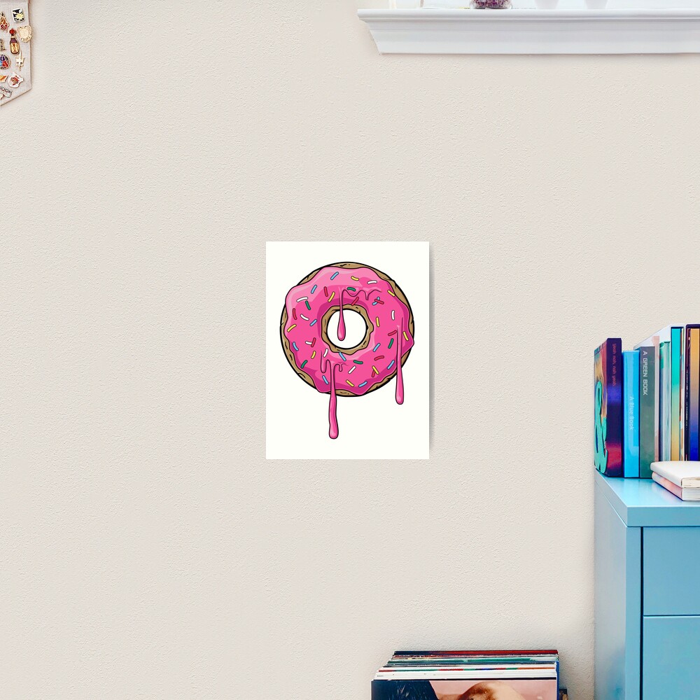 "Cartoon Donut Dripping" Art Print for Sale by Chocodole | Redbubble