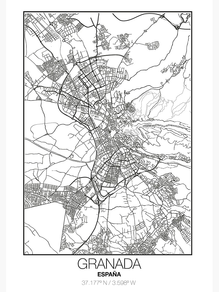 "Map of Granada" Photographic Print by Juanjetover | Redbubble