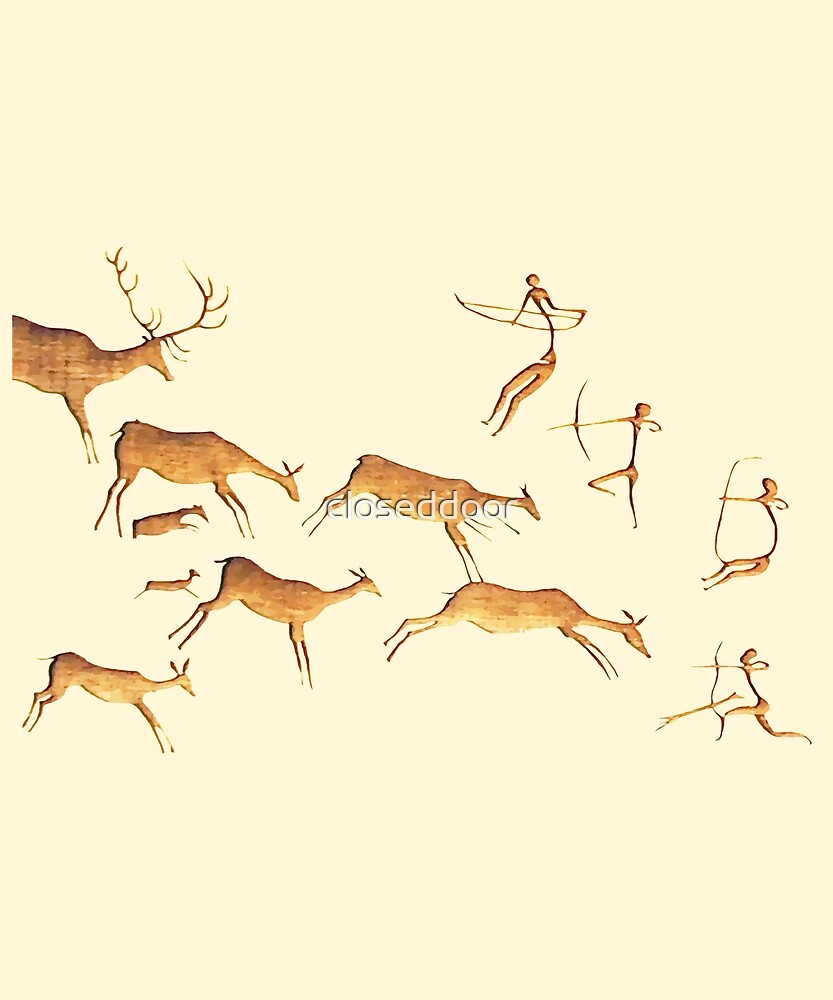 "neolithic primitive man anthropology art" by closeddoor | Redbubble