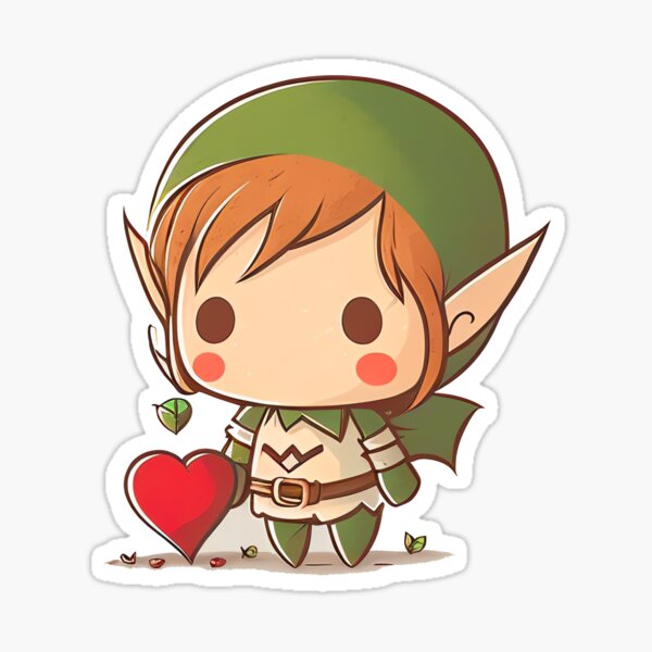 "kawaii cute chibi love elf" Sticker by ChibiInstant | Redbubble
