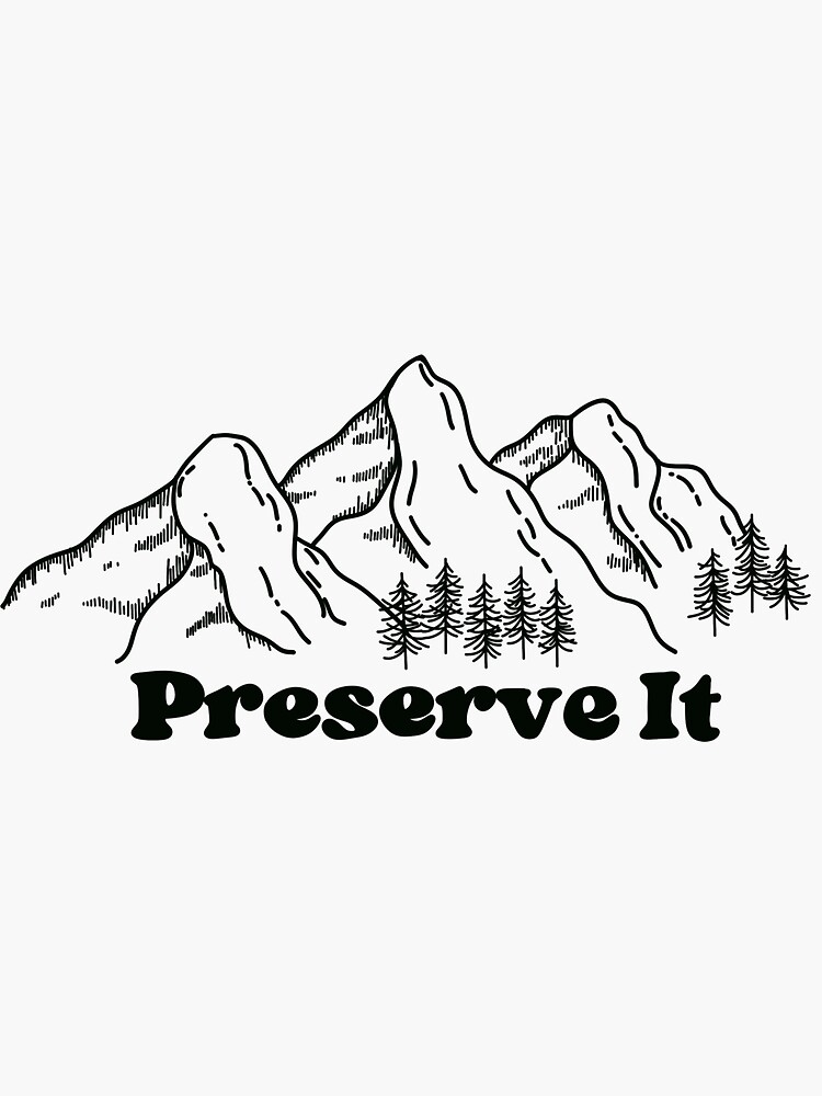 "Minimalist Preserve Wilderness Design" Sticker for Sale by DoodleBubCo ...