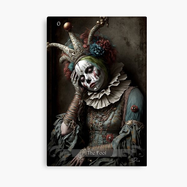"The Fool tarot card - gothic jester, major arcana" Canvas Print for ...