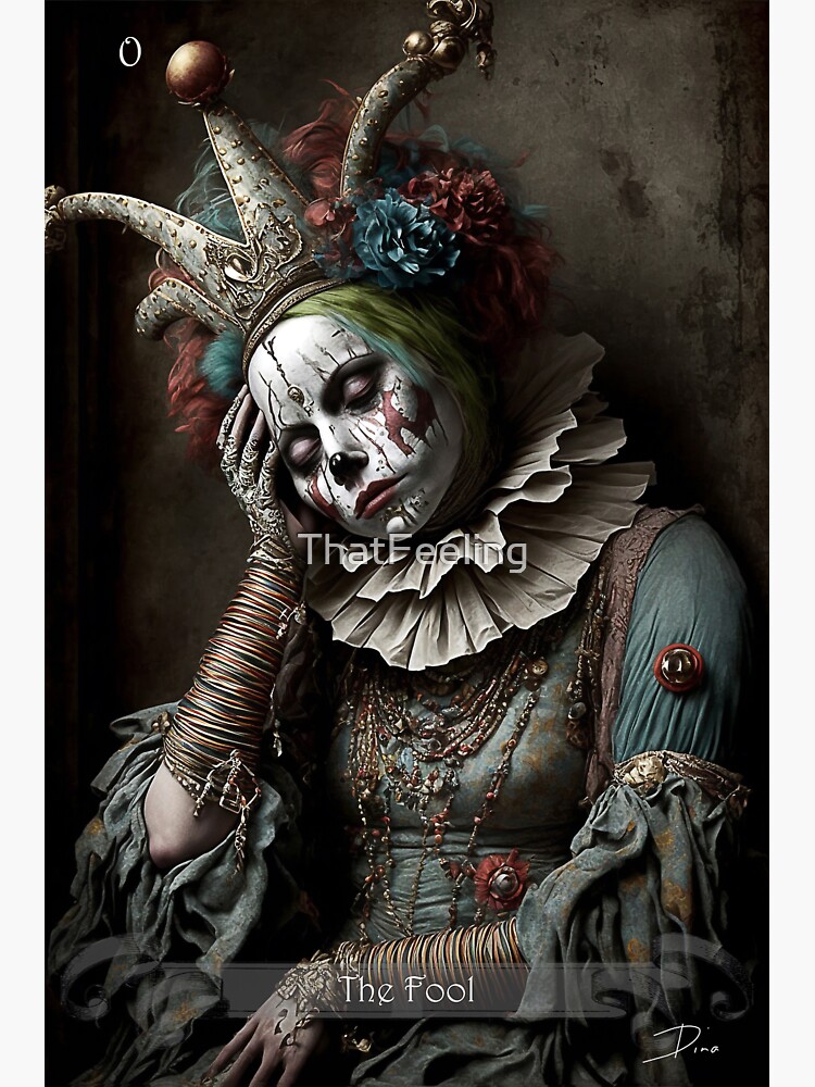 "The Fool tarot card - gothic jester, major arcana" Sticker for Sale by ...