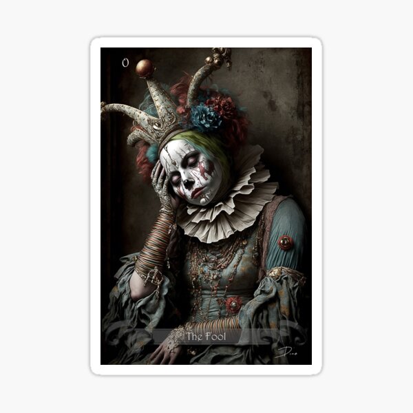 "The Fool tarot card - gothic jester, major arcana" Sticker for Sale by ...