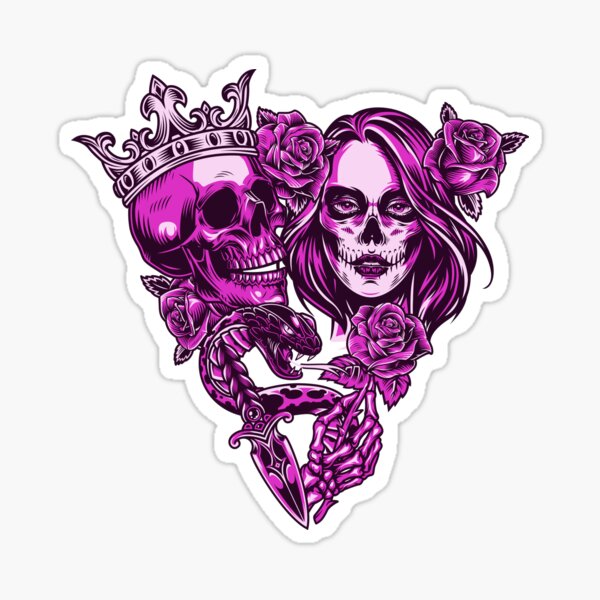 "Girls & Scull" Sticker for Sale by AstorAurora | Redbubble