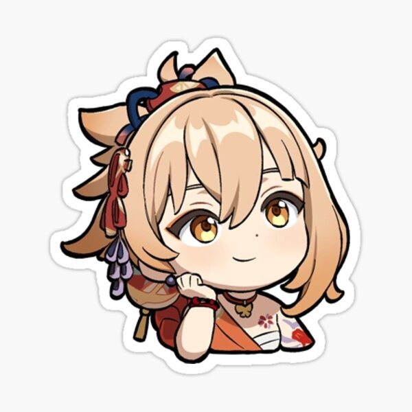 "yoimiya chibi emote" Sticker for Sale by cielb1ue | Redbubble