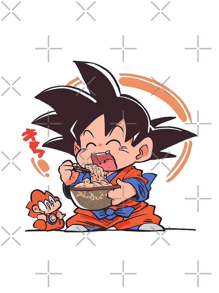 Goku eating noodles Greeting Card