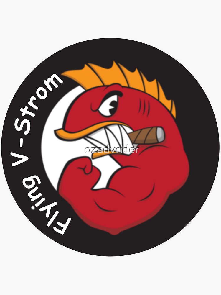 "Flying V-Strom" Sticker for Sale by ozadvrider | Redbubble