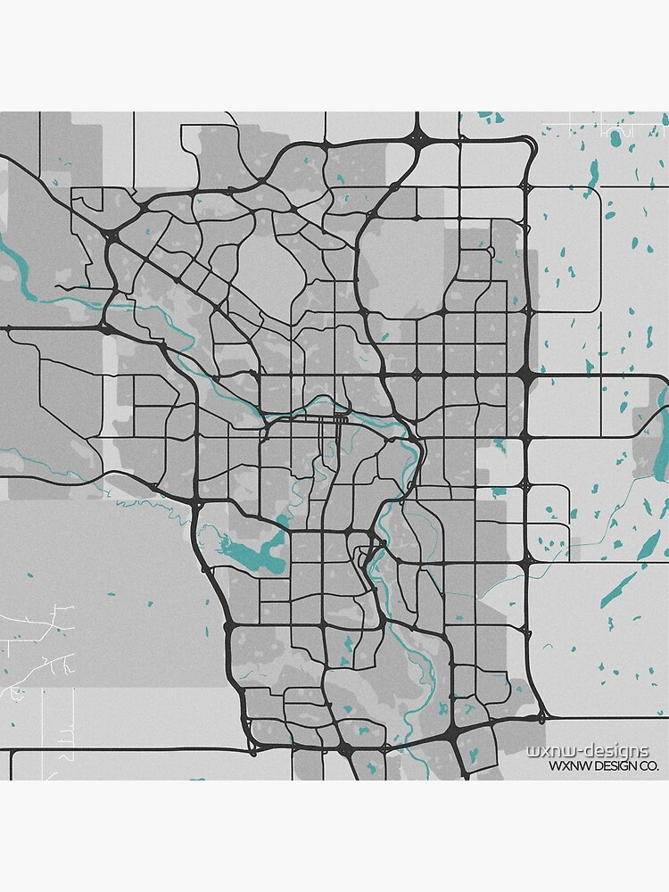 "Calgary Alberta Canada Map - Minimal Style w/ Roads" Art Print for ...