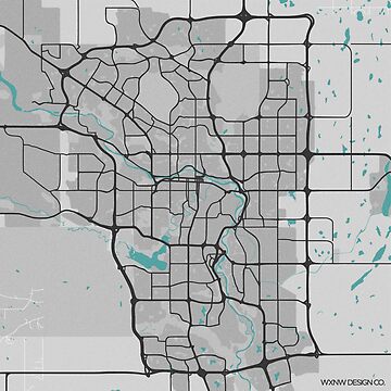"Calgary Alberta Canada Map - Minimal Style w/ Roads" Art Print for ...