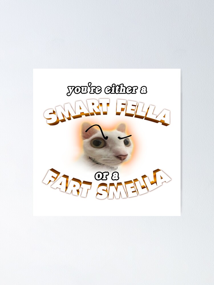 "you're a smart fella or a fart smella" Poster for Sale by ...