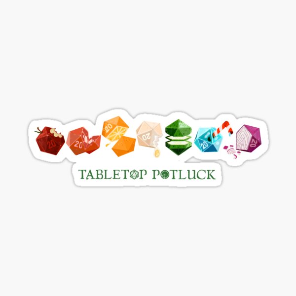 "Tabletop Potluck v3" Sticker for Sale by tabletoppotluck | Redbubble