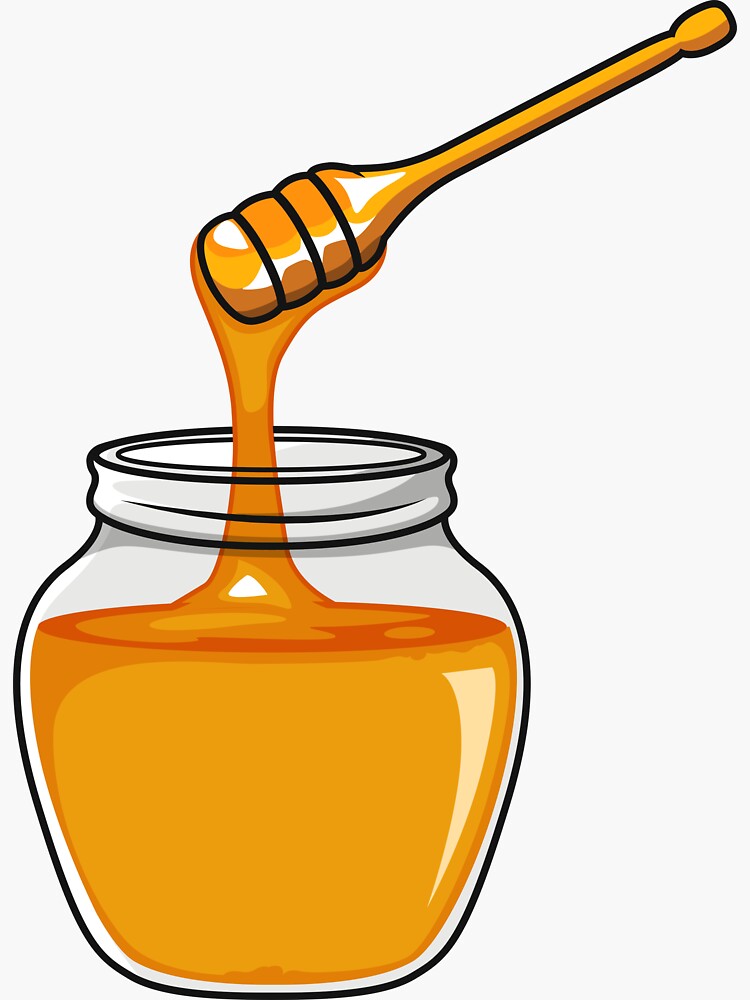 "Honey cartoon illustration" Sticker for Sale by Misscartoon | Redbubble