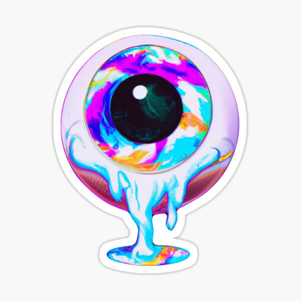 "Melting Eyeball" Sticker for Sale by TechGrad21 | Redbubble