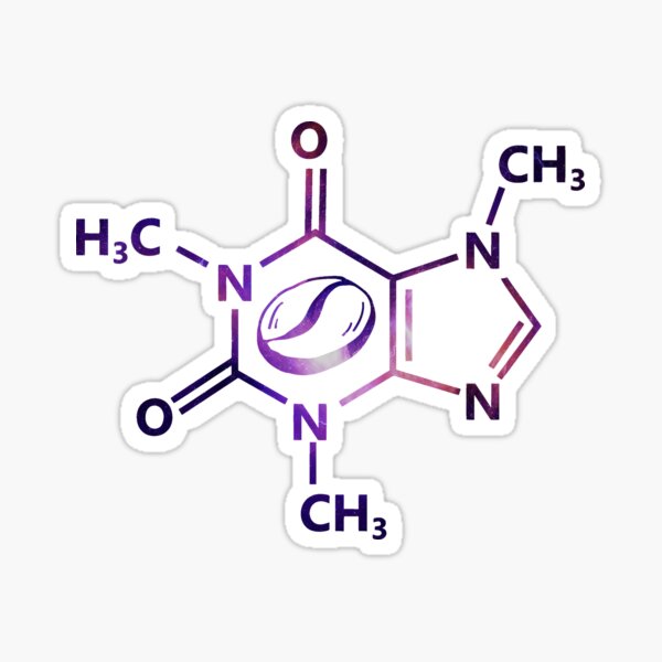 "Caffeine Molecule" Sticker for Sale by Rukhankhan31 | Redbubble
