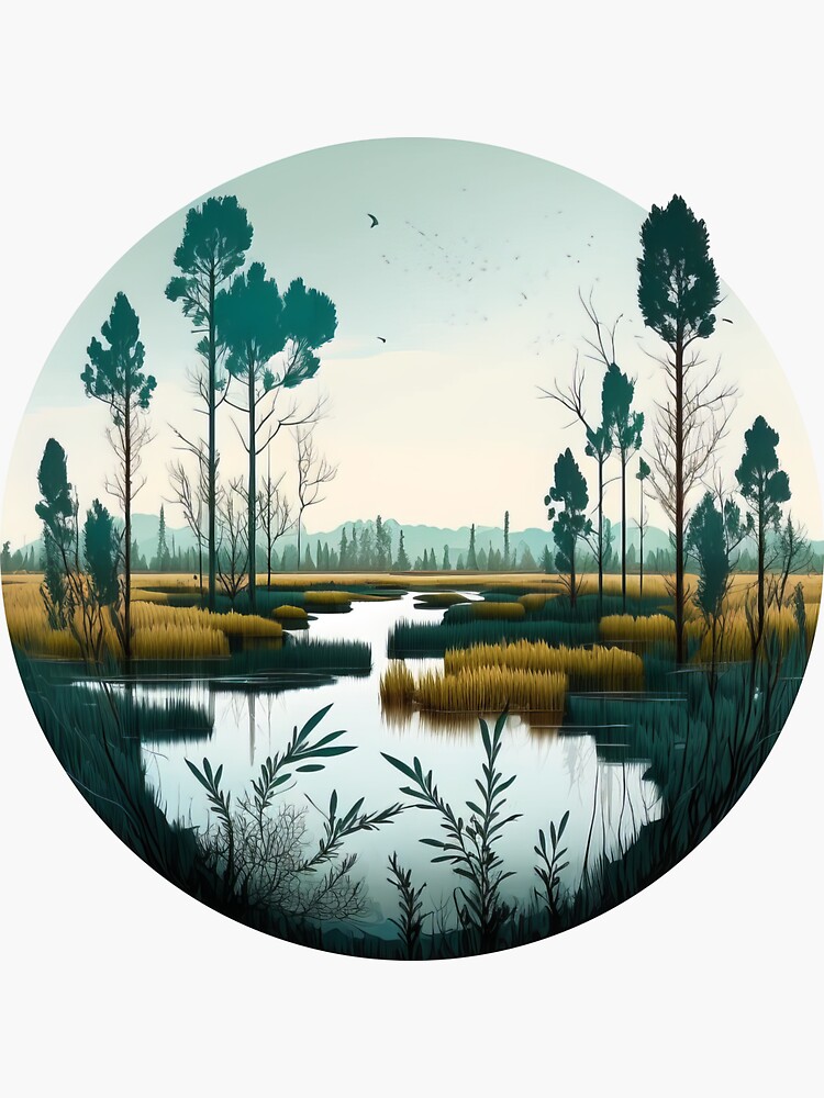 "Nature scenery | Swamp" Sticker for Sale by pouyasaadati | Redbubble