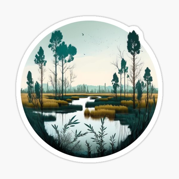 "Nature scenery | Swamp" Sticker for Sale by pouyasaadati | Redbubble