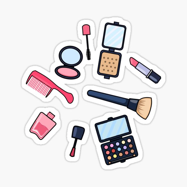 "Cosmetics / make-up cartoon illustration" Sticker for Sale by ...