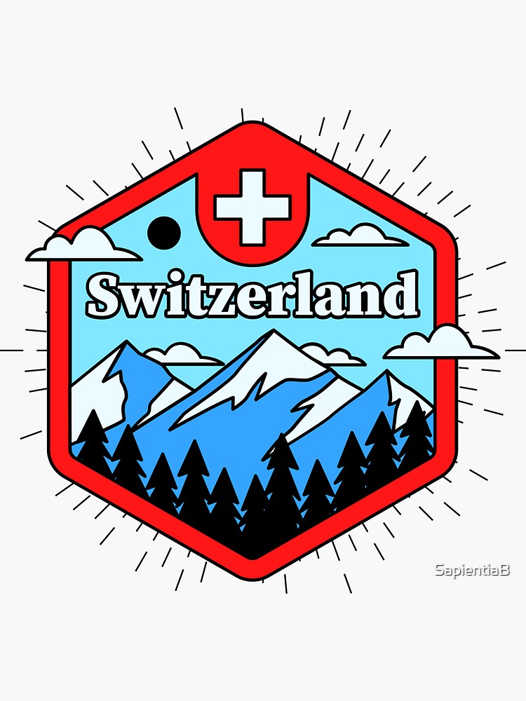 "Switzerland Logo - Cool and Minimalist Swiss Design " Sticker for Sale ...