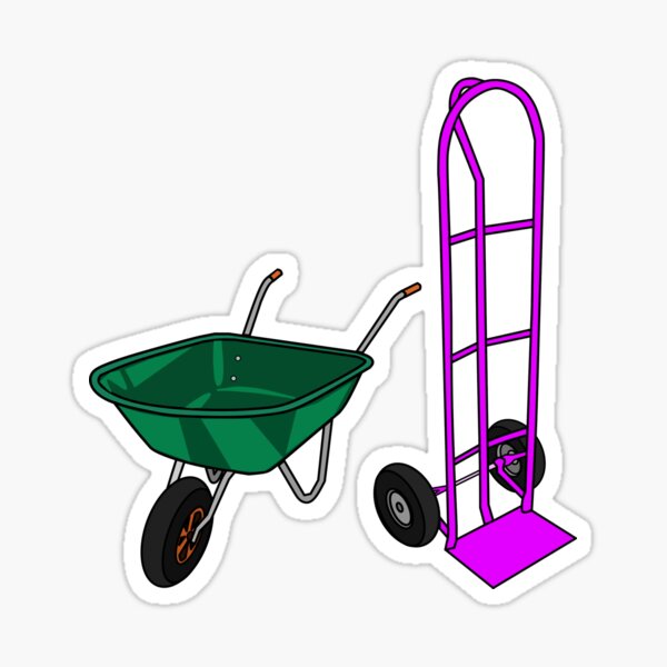 "Wheelbarrow & hand trolley cartoon illustration" Sticker for Sale by ...