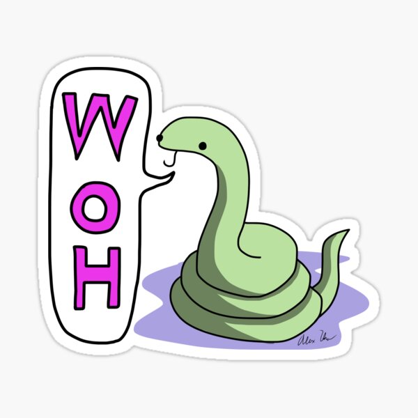"Woh Snek - Tiny Snek Comics" Sticker for Sale by acohen110 | Redbubble